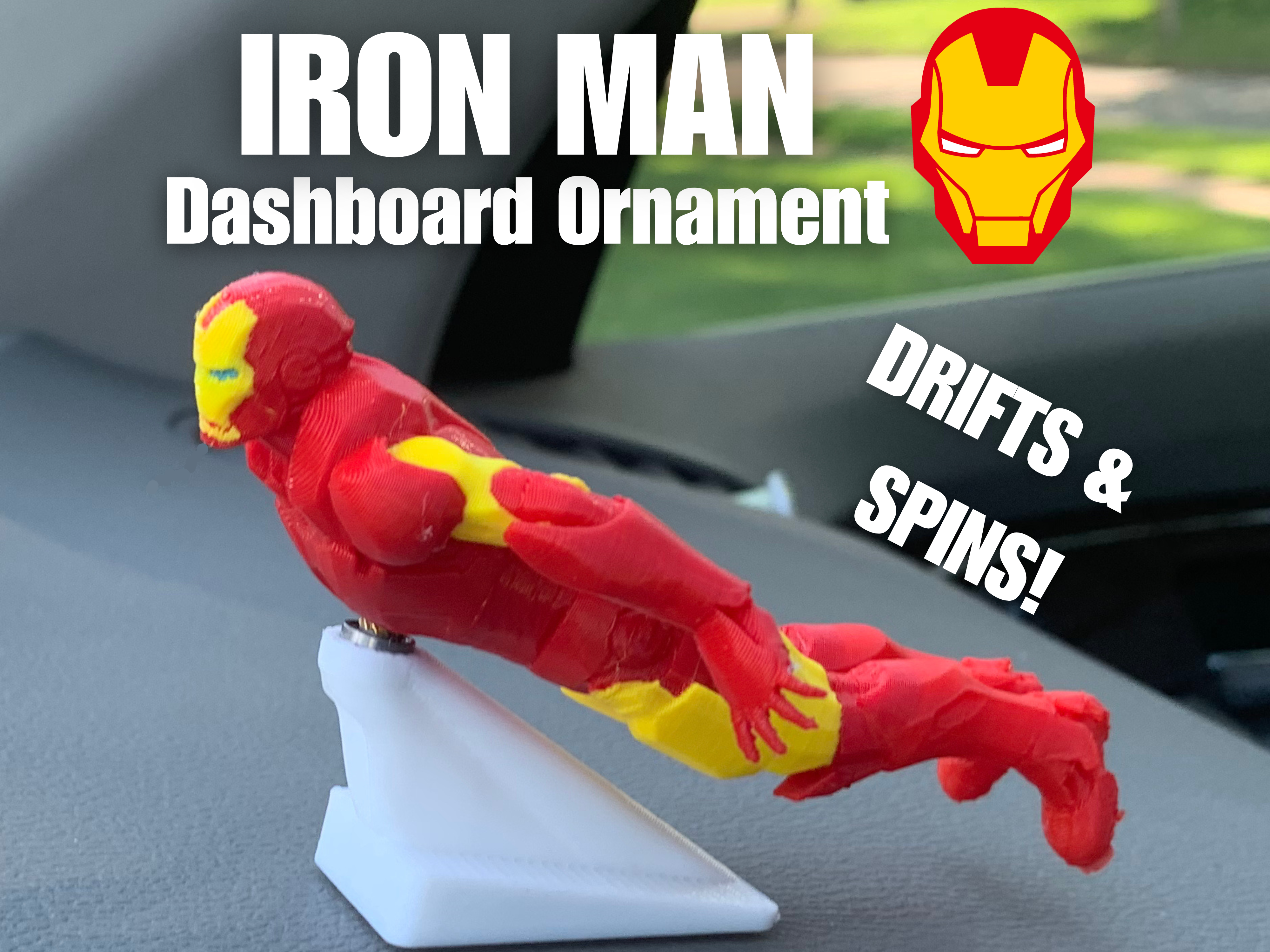 Iron Man Car Dashboard Decoration Ornament -- Drifts and Spins as you ...