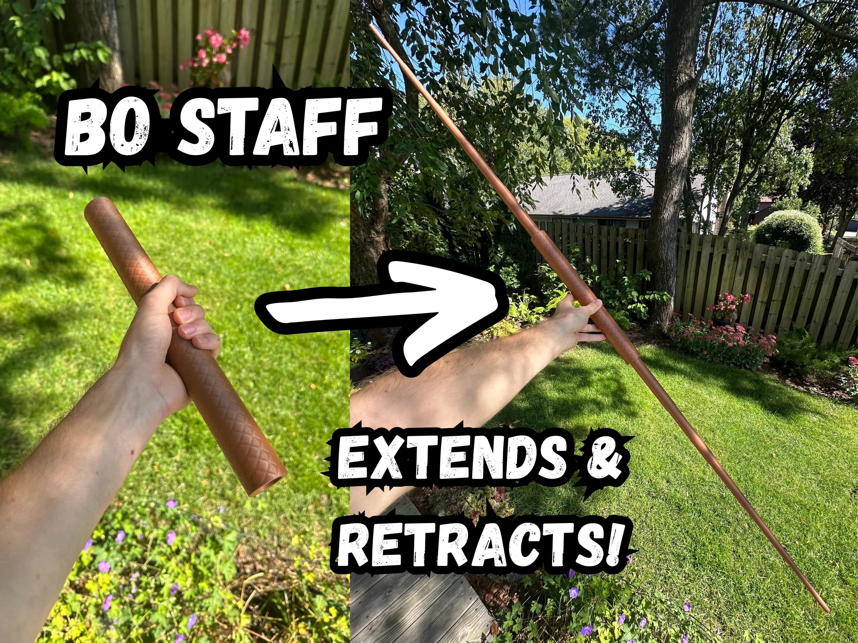 Bo Staff Cosplay Weapon | EXTENDABLE and RETRACTABLE – JakeMakes